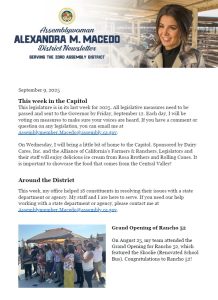 Assemblywoman Alexandra M. Macedo – District Newsletter, September 9 ...